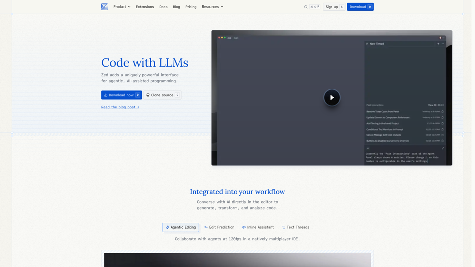 Zed AI – Agentic Code Editor, LLM-Powered Coding & Collabora...