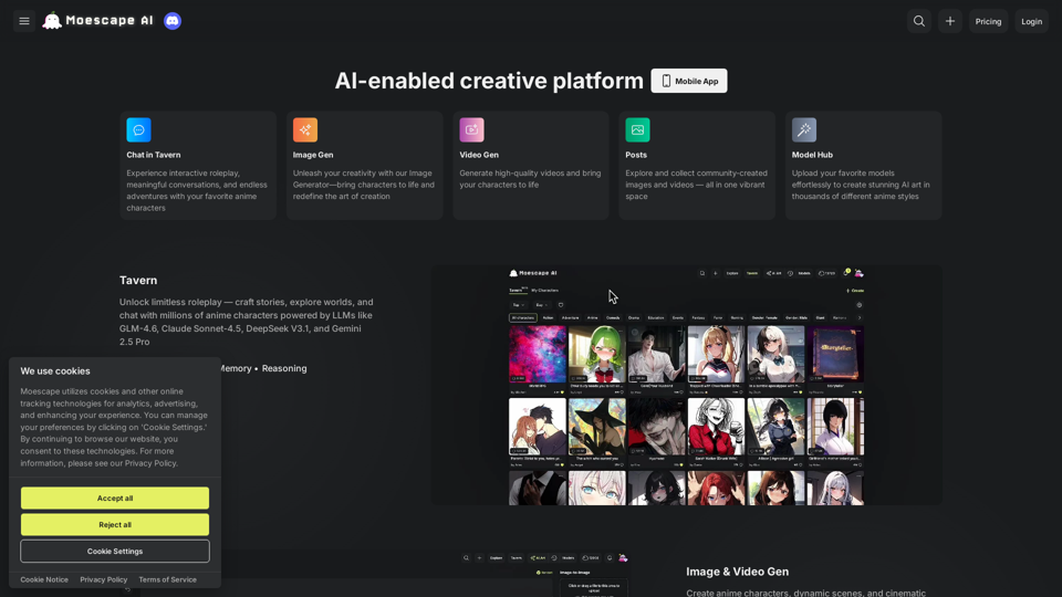 Moescape AI | Anime Character Chat & Art Generation Platform...