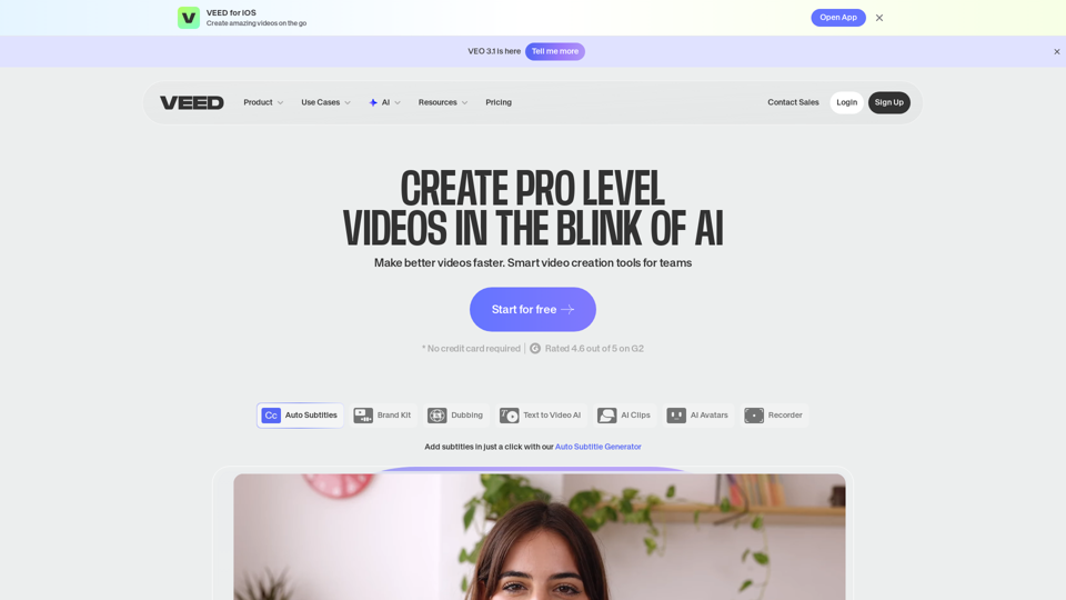 VEED.IO - Free Online Video Editor | AI Tools for Pro Videos...