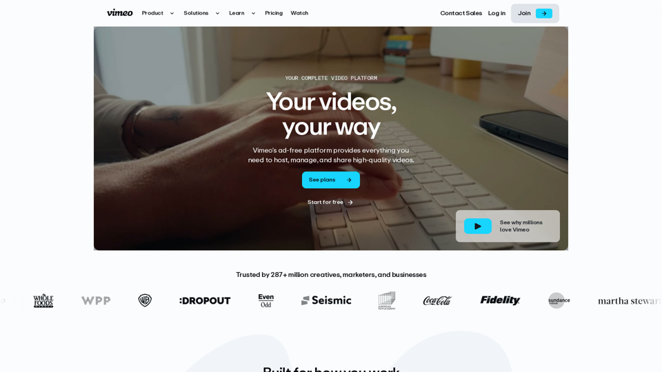 Vimeo - Watch & Share Creative Videos | agenthunt.io