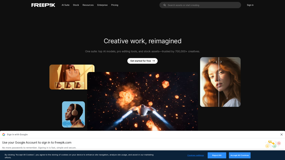 Freepik — 一站式创意套件：矢量图、照片、AI 工具 | agenthunt.io