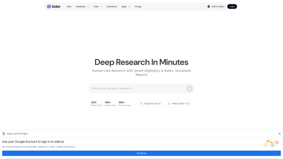 Sider.ai - AI Sidebar for Deep Research | GPT-5, Claude 4