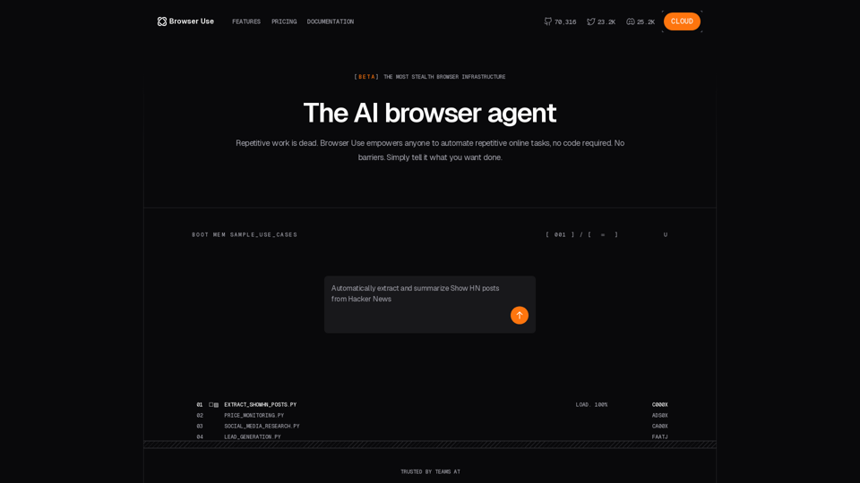 Browser Use | AI Browser Automation Tool for Web Task Automa...