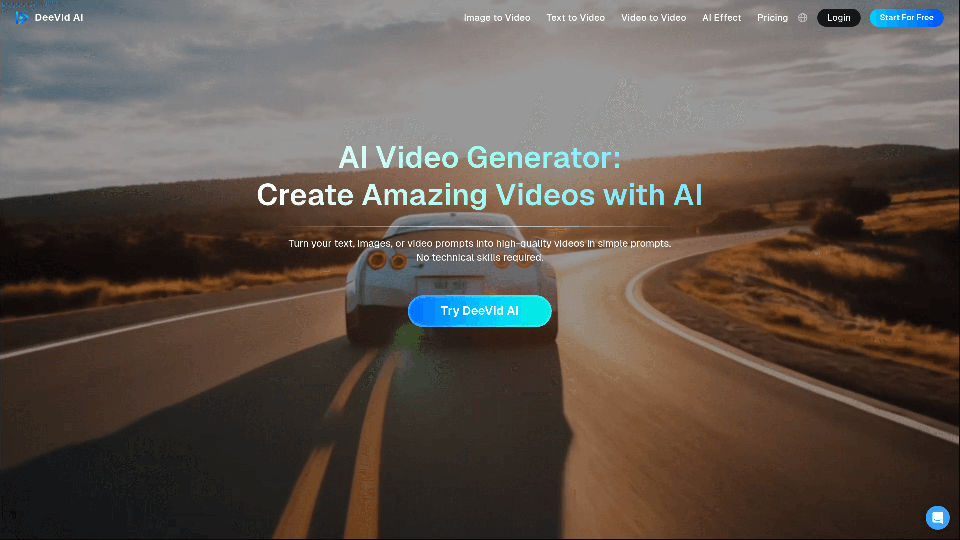 Deevid AI | Gerador de Vídeos com IA Fácil para Texto, Image...