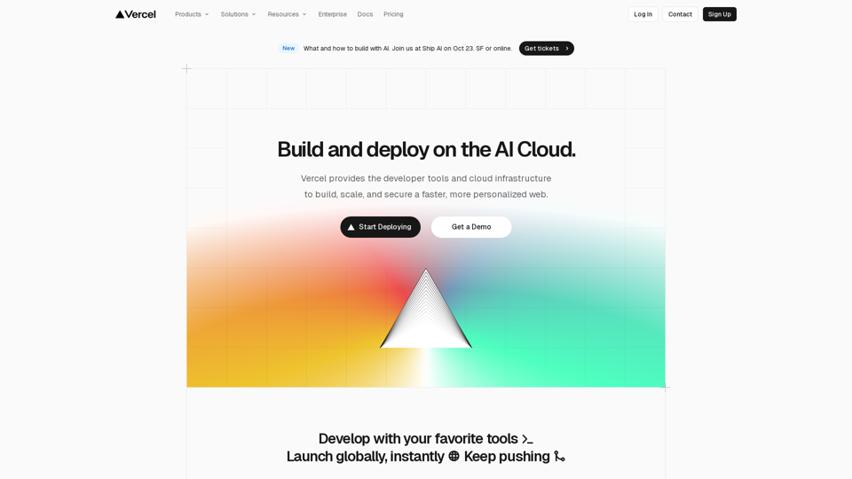 Vercel - AI-Powered Cloud for Fast, Scalable Web Deployments...